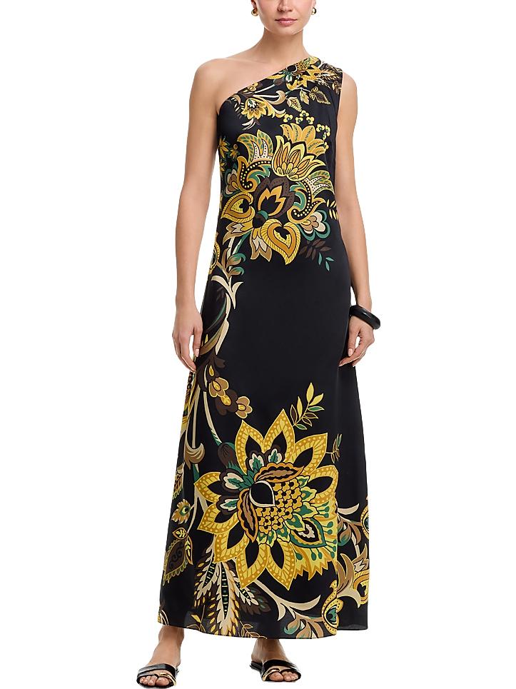 ELIE TAHARI Elie Tahari One-Shoulder Floral Print Maxi Dress